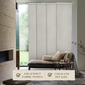 CHICOLOGY Blinds for Sliding Glass Doors , Temporary Wall , Closet Curtain , Room Door, Room Divider , Vertical Blinds , Door Blinds ,Movie Night Silver (Blackout) W:46-86 x H:Up-to 96 inches