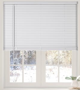 calyx interiors 1” cordless vinyl mini blinds, white, 72" w x 60" h (04mv2720600)