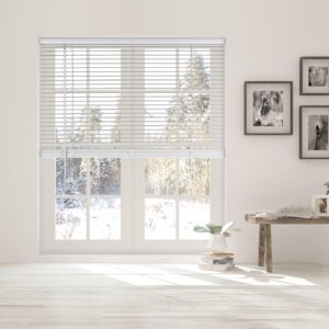 Calyx Interiors 1” Cordless Vinyl Mini Blinds, White, 72" W x 60" H (04MV2720600)