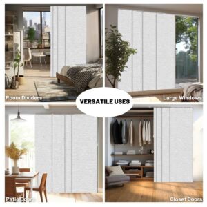 CHICOLOGY Embossed Textured Weave Fabric, Sliding Door Blinds , Room Divider ,Vertical Blinds for Patio Doors , Sliding Glass Door Blinds, Chalk White, W:46-86 x H: Up to-96 inches