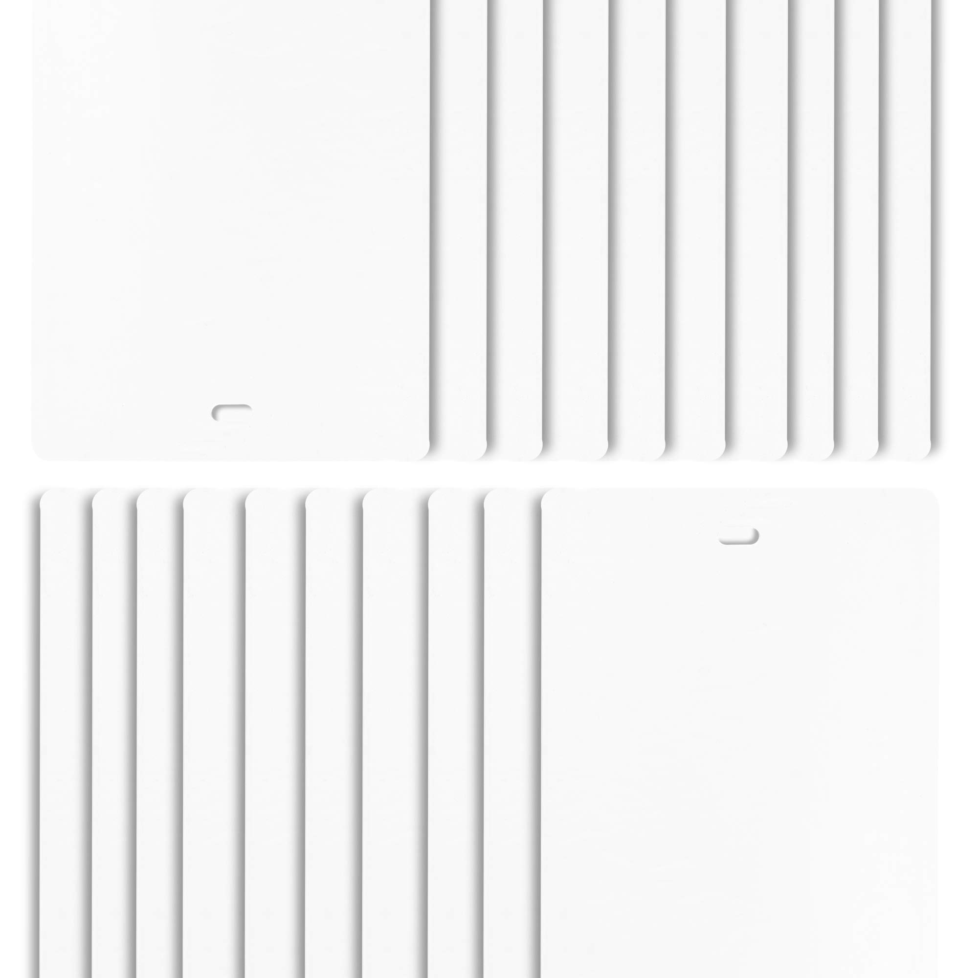 DALIX PVC Vertical Blind Replacement Slats Curved Smooth White 98.5 x 3.5 (20-Pack)