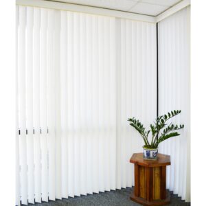 DALIX PVC Vertical Blind Replacement Slats Curved Smooth White 98.5 x 3.5 (20-Pack)