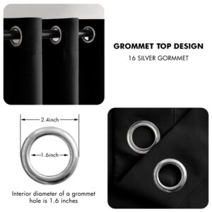 MIULEE Room Divider Curtain Vertical Blinds Room Darkening Solid Wide Drapes Grommet Top Blackout Closet Door Curtains for Bedroom/Living room/Patio Sliding Glass Door 1 PC, 100 x 84 Inch Black