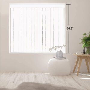 DALIX PVC Vertical Blind Replacement Slats Curved Smooth White 64.5 x 3.5 (20-Pack)