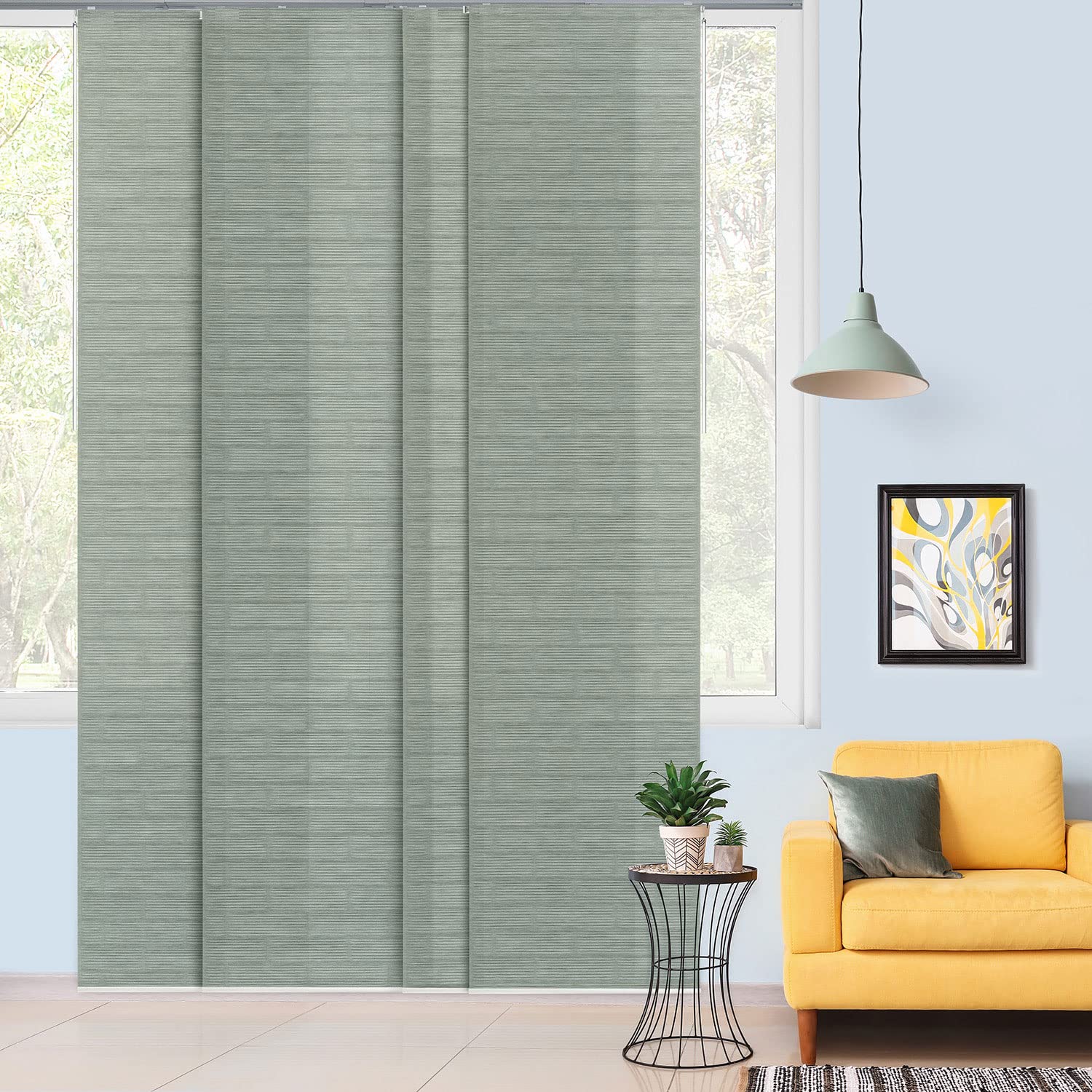 GoDear Design Adjustable Sliding Panel Track Blinds, Fits Windows, Patio Doors, Sliding Glass Doors, Closet Doors, Adjustable Track Width 45.8"- 86", Trimmable Panel Height Up to 96", Blushing Hippo