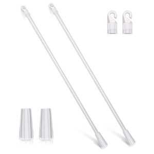 grevosea 2 pieces 12 inches blind wand vertical blinds replacement parts clear plastic blind opener long window blind stick tilt rod with hooks and grips rod for vertical & wood & cordless blinds