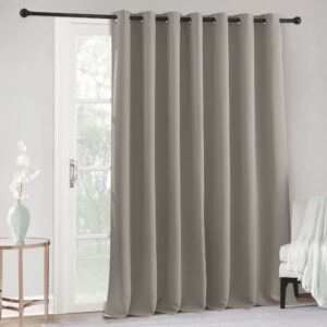 ryb home sliding glass door curtains for patio, blackout thermal insulating privacy vertical blinds for large window living room bedroom drop cloth closet divider, w 100 x l 84 inches, sand