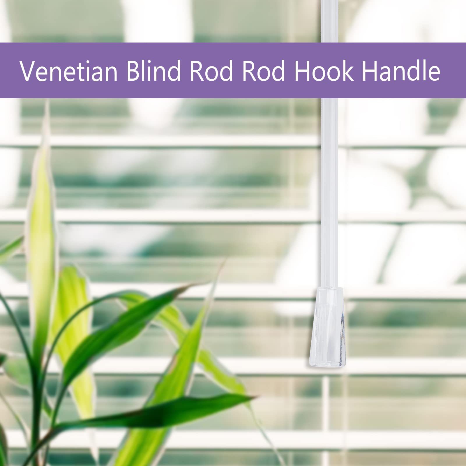 17 Inches Long 2 Pieces Blind Wand Vertical Blinds Replacement Parts, Clear Blind Rod with Hook and Grip, Plastic Blind Opener Long Window Blind Stick Tilt Rod