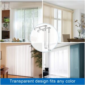 3.5 Inch Valance Clips for Blinds, Clear Vertical Blind Valance Clip, Hidden Vertical Blind Installation Bracket, Vertical Blinds Replacement Part（12PCS）