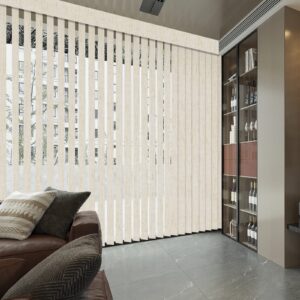 HousCa Blackout Vertical Blinds Window Shades, Linen beige Custom Window Blinds Energy Saving UV Protection Noice Reduce Vertical Blinds for Windows, Patio Doors, Sliding Doors