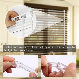 17 Inches Blind Tilt Wand with Hook and Handle, Acrylic Clear Blind Rod Replacement, Blind Opener Stick Long, Vertical Blind Wand Control Part Opener Accessory (2 Sets)