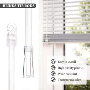 17 Inches Blind Tilt Wand with Hook and Handle, Acrylic Clear Blind Rod Replacement, Blind Opener Stick Long, Vertical Blind Wand Control Part Opener Accessory (2 Sets)