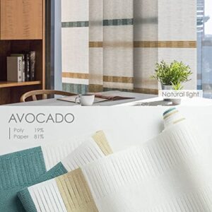 GoDear Design Adjustable Vertical Blinds for Sliding Glass Doors, 45.8"-86" W, Up to 96" H, Extendable Track for Patio Door Blinds for Sliding Door, Trimmable Woven Panel Curtains, Avocado