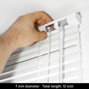 17 Inches 2 Pieces Blind Wand, Tilt Wand Replacement, Blinds Replacement Parts, Vertical Blind Opener, Clear Window Blind Wand, Blind Rod with Hook and Grip, Blind Opener Accessory