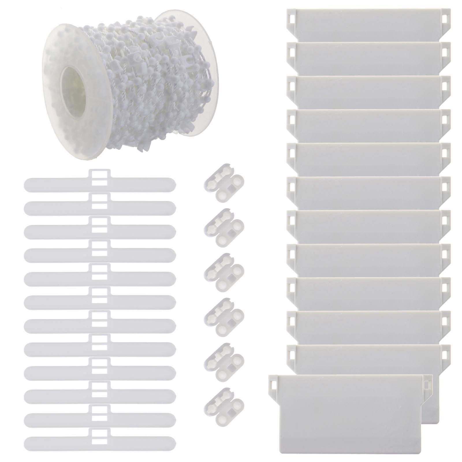 SING F LTD 31Pcs Vertical Blind Bottom Weights Accessories Repair Kit 89mm Vertical Blind Top Hangers 10M Chain and Connector Plastic DIY Replacement