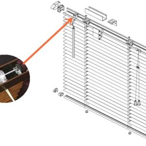 2pcs 2" Low Profile Wand Tilter Mechanism with 7/32" Hexagon Shaped Gear Hook Connection for Low Rail Horizontal Wood and Faux Wood Blinds headrail