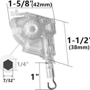 2pcs 2" Low Profile Wand Tilter Mechanism with 7/32" Hexagon Shaped Gear Hook Connection for Low Rail Horizontal Wood and Faux Wood Blinds headrail