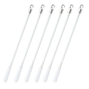 6 pack blind wand with metal hook, 12 inch white fiberglass window blind tilt wand, vertical blind wand control replacement, blind rod replacement, blind opener stick