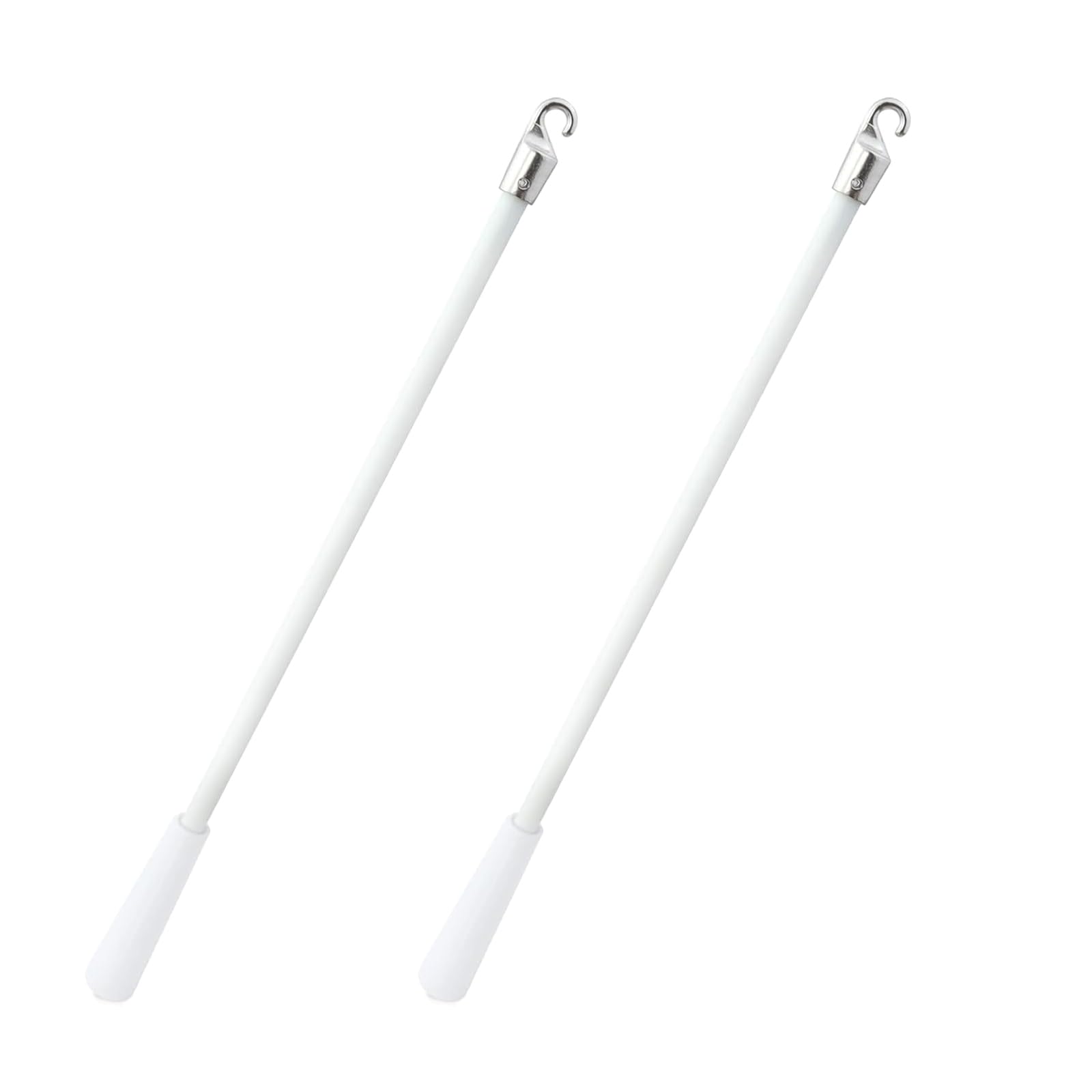 2 Pack Blind Wand with Metal Hook, 12 Inch White Fiberglass Window Blind Tilt Wand, Vertical Blind Wand Control Replacement, Blind Rod Replacement, Blind Opener Stick