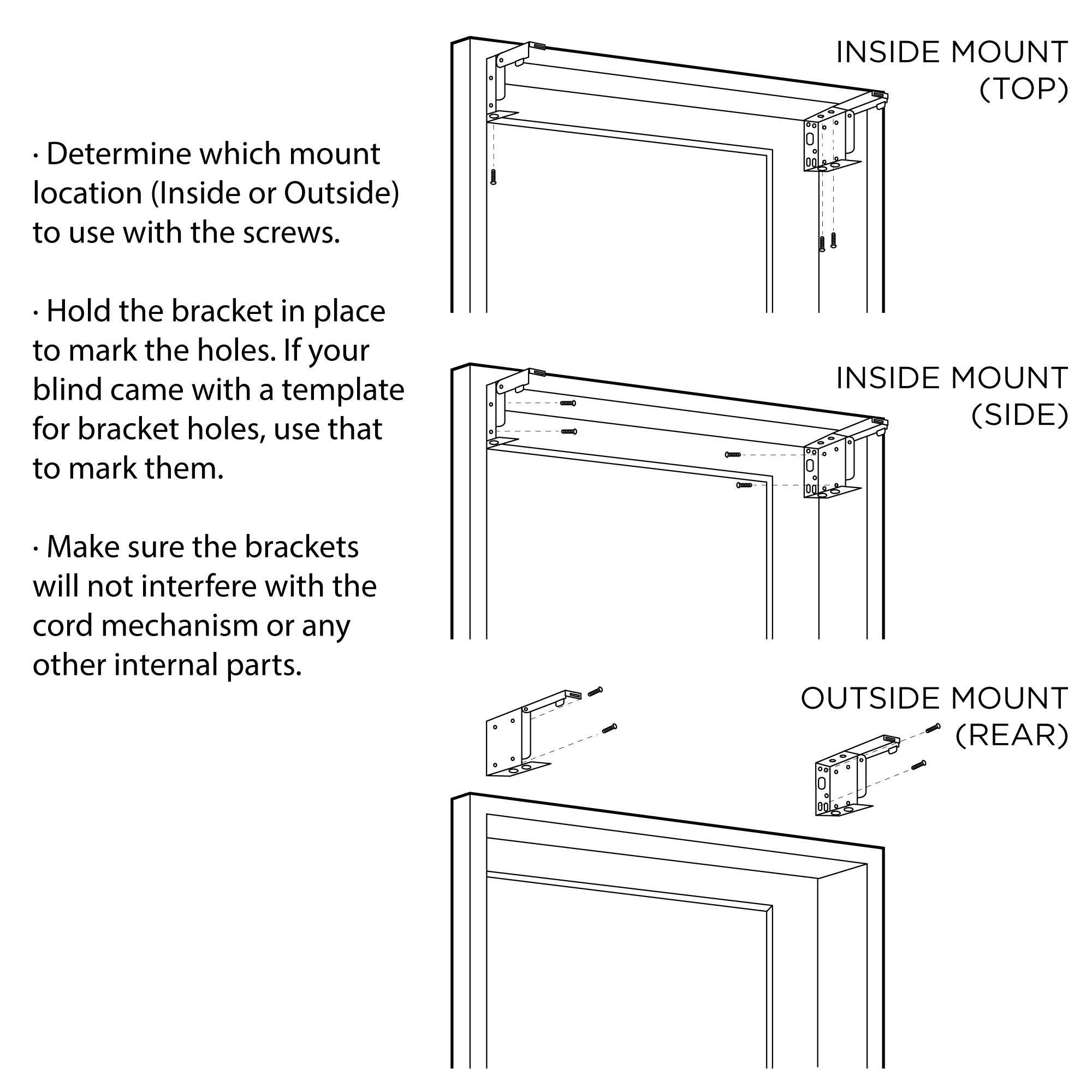 DALIX High Profile Blinds Mounting Brackets Hardware Vertical Horizontal Window Parts