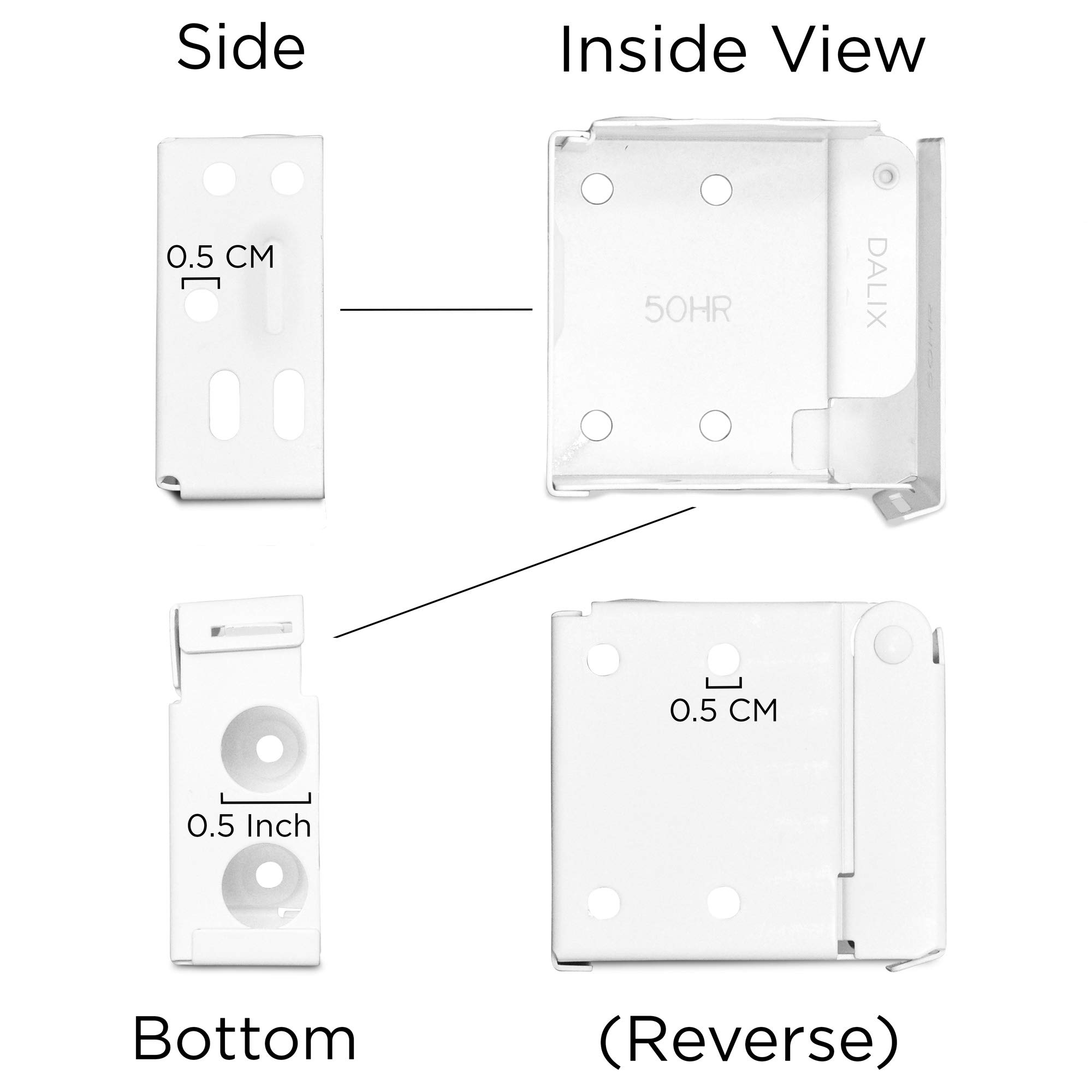 DALIX High Profile Blinds Mounting Brackets Hardware Vertical Horizontal Window Parts