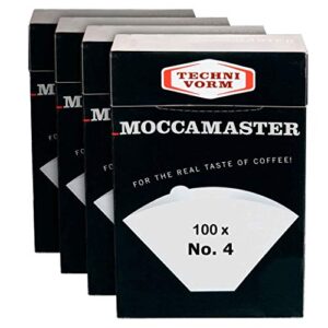 moccamaster technivorm 85022 paper filter no. 4 white | pack of 4 boxes x 100 filters