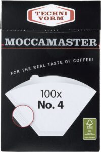 technivorm moccamaster #4 white paper filters, 100-count per box