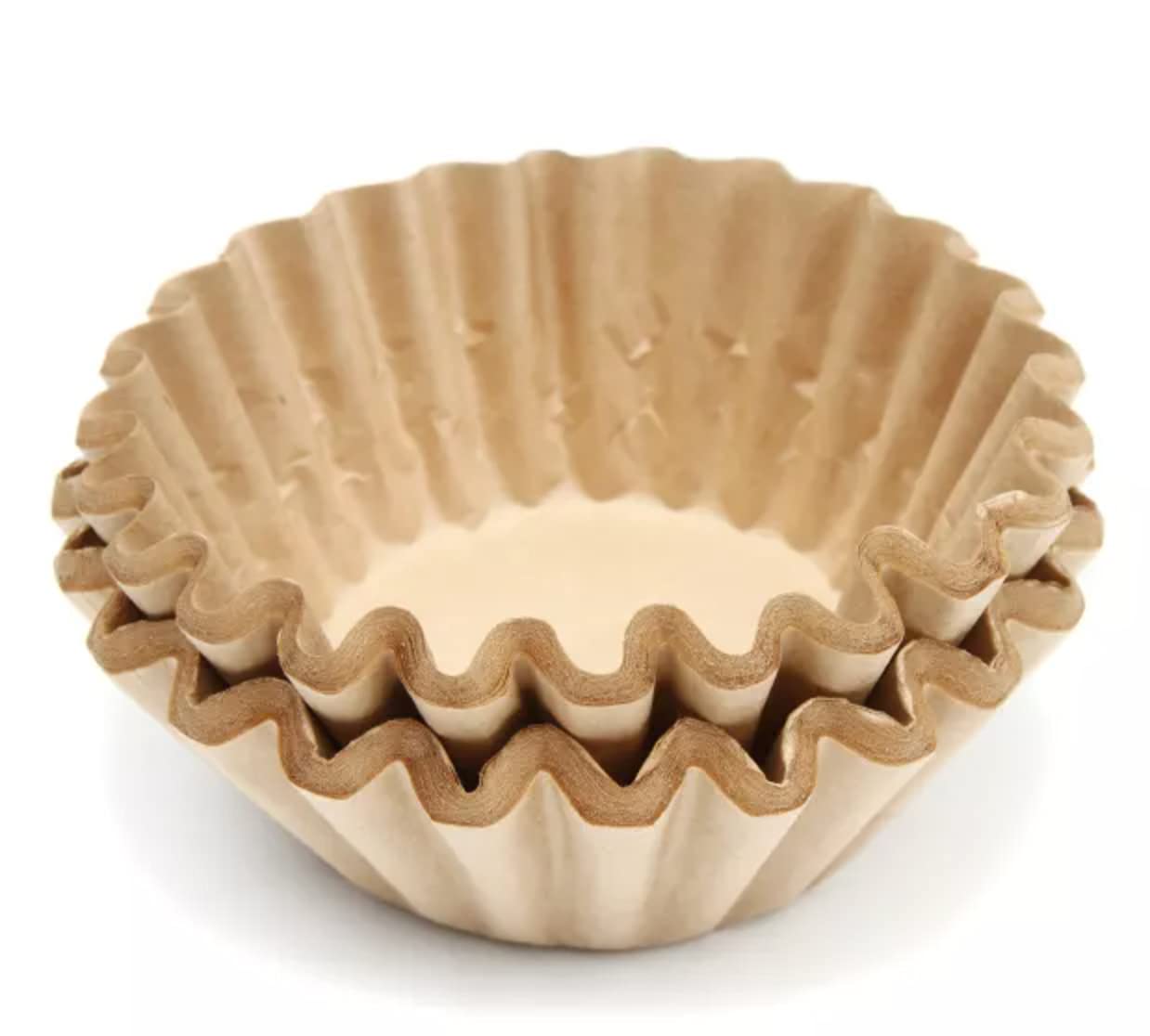 Natural Unbleached Brown Biodegradable Extra Large Coffee Filters 10, 12, 13, 14, 15 Cup Basket for Commercial, Home Coffee Maker Extra High Extra Wide, Anti ground, 9.75" Flattened Diameter (100 Pcs)