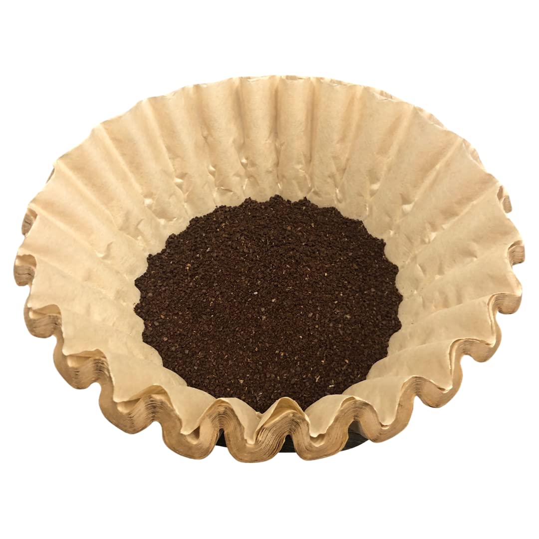 Natural Unbleached Brown Biodegradable Extra Large Coffee Filters 10, 12, 13, 14, 15 Cup Basket for Commercial, Home Coffee Maker Extra High Extra Wide, Anti ground, 9.75" Flattened Diameter (100 Pcs)