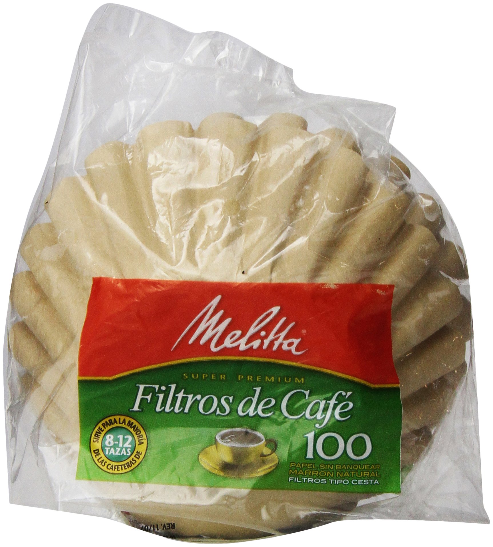 Melitta Basket Coffee Filters, Natural Brown, 100 Count