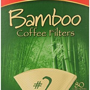 Melitta #2 Cone Coffee Filters, Bamboo, 80 Count (Pack of 6) 480 Total Filters Count - Packaging May Vary