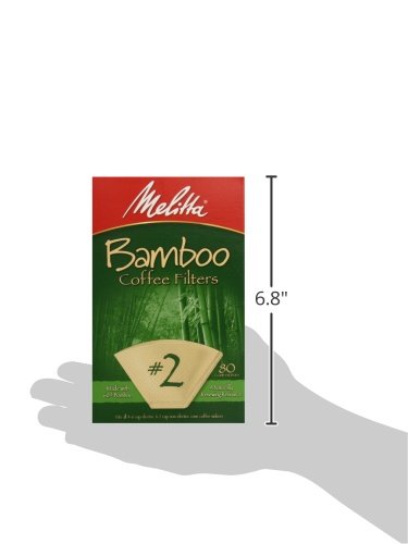 Melitta #2 Cone Coffee Filters, Bamboo, 80 Count (Pack of 6) 480 Total Filters Count - Packaging May Vary