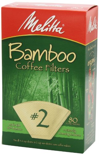 Melitta #2 Cone Coffee Filters, Bamboo, 80 Count (Pack of 6) 480 Total Filters Count - Packaging May Vary