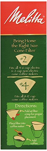 Melitta #2 Cone Coffee Filters, Bamboo, 80 Count (Pack of 6) 480 Total Filters Count - Packaging May Vary