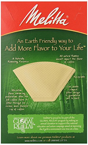 Melitta #2 Cone Coffee Filters, Bamboo, 80 Count (Pack of 6) 480 Total Filters Count - Packaging May Vary