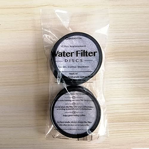 12-Pack Replacement Charcoal Water Filter Discs for Mr. Coffee Brewers Coffee Machines