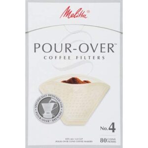 melitta 4 pour over cone coffee filters, beige, 80 total filters count - packaging may vary