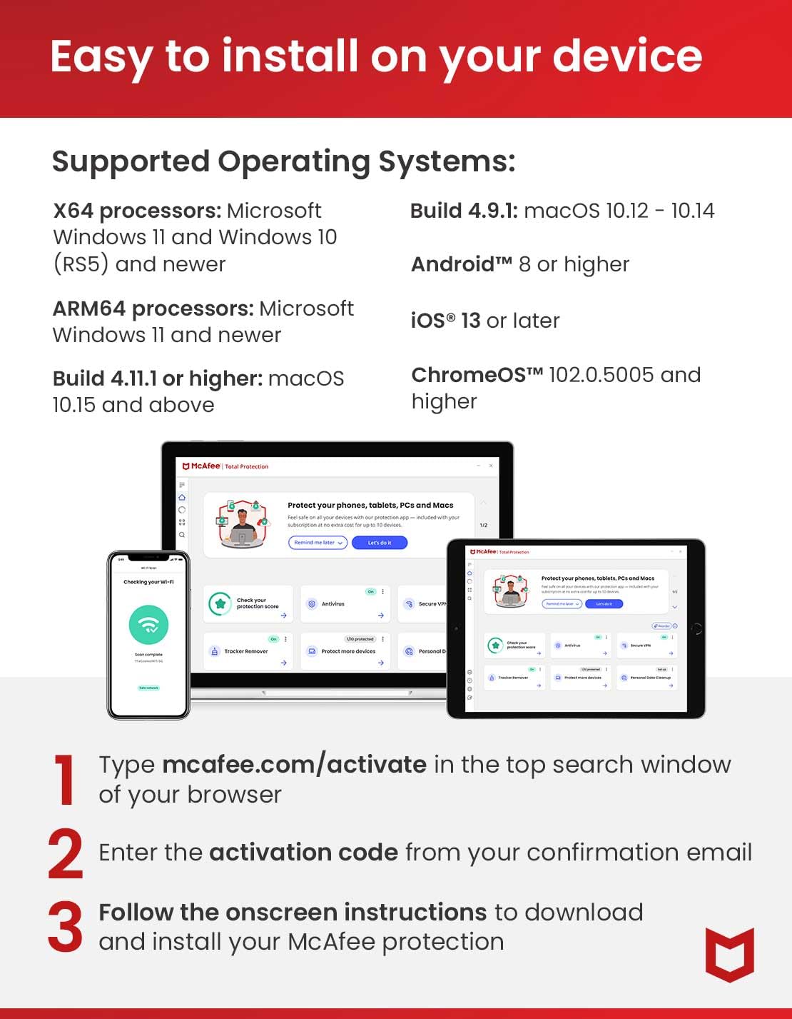 McAfee Total Protection 2024 | 5 Device | Cybersecurity Software Includes Antivirus, Secure VPN, Password Manager, Dark Web Monitoring