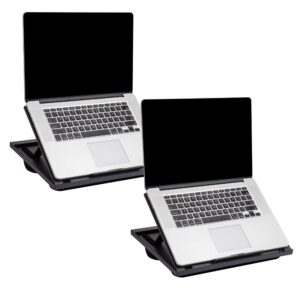 mind reader lap desk laptop stand, bed tray, collapsible, portable, dorm, mdf, metal, 14.75" l x 11" w x 7.3" h, set of 2, black