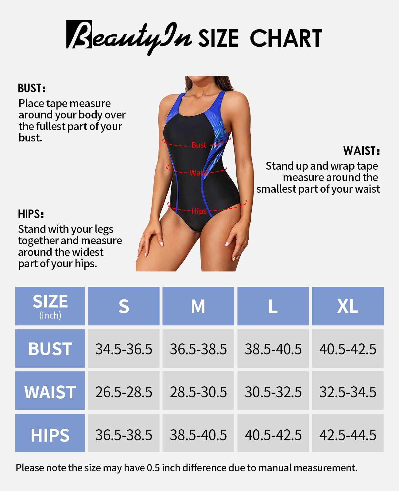 beautyin Womens One Piece Swimsuits Competition Training One Piece Bathing Suit Lap Swimming Suit