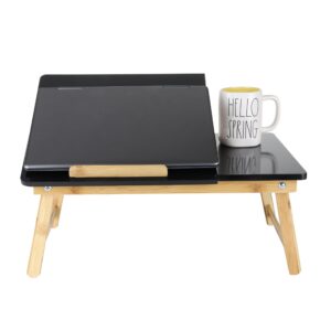 mind reader lap desk laptop stand, bed tray, dorm room, folding legs, rayon from bamboo, 21.25"l x 13.19"w x 8.25"h, black