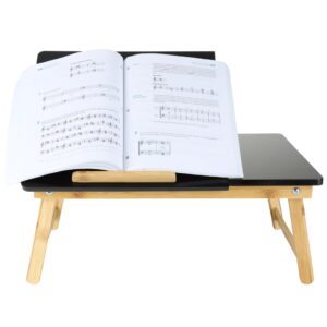 Mind Reader Lap Desk Laptop Stand, Bed Tray, Dorm Room, Folding Legs, Rayon From Bamboo, 21.25"L x 13.19"W x 8.25"H, Black