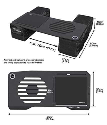 Couchmaster® CYBOT - Ergonomic Lap Desk for Notebooks or Wireless Equipment, including pillows, mousepad