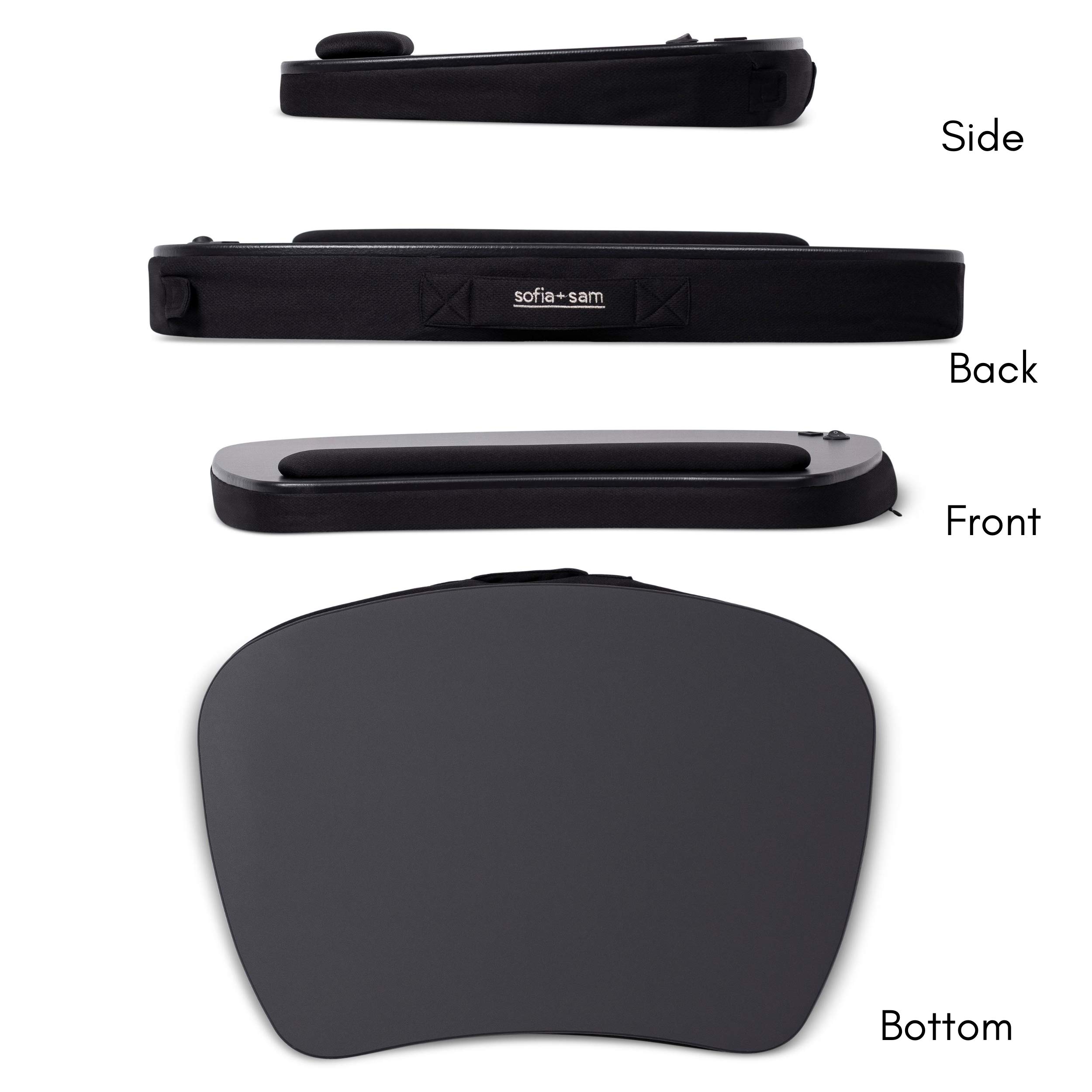 BIRDROCK HOME Oversized Lap Desk with Memory Foam Cushion | Wrist Rest Cushion and USB Light | Fits Laptops Up to 17" | Matte Black | Portable Office Desk | Work from Home