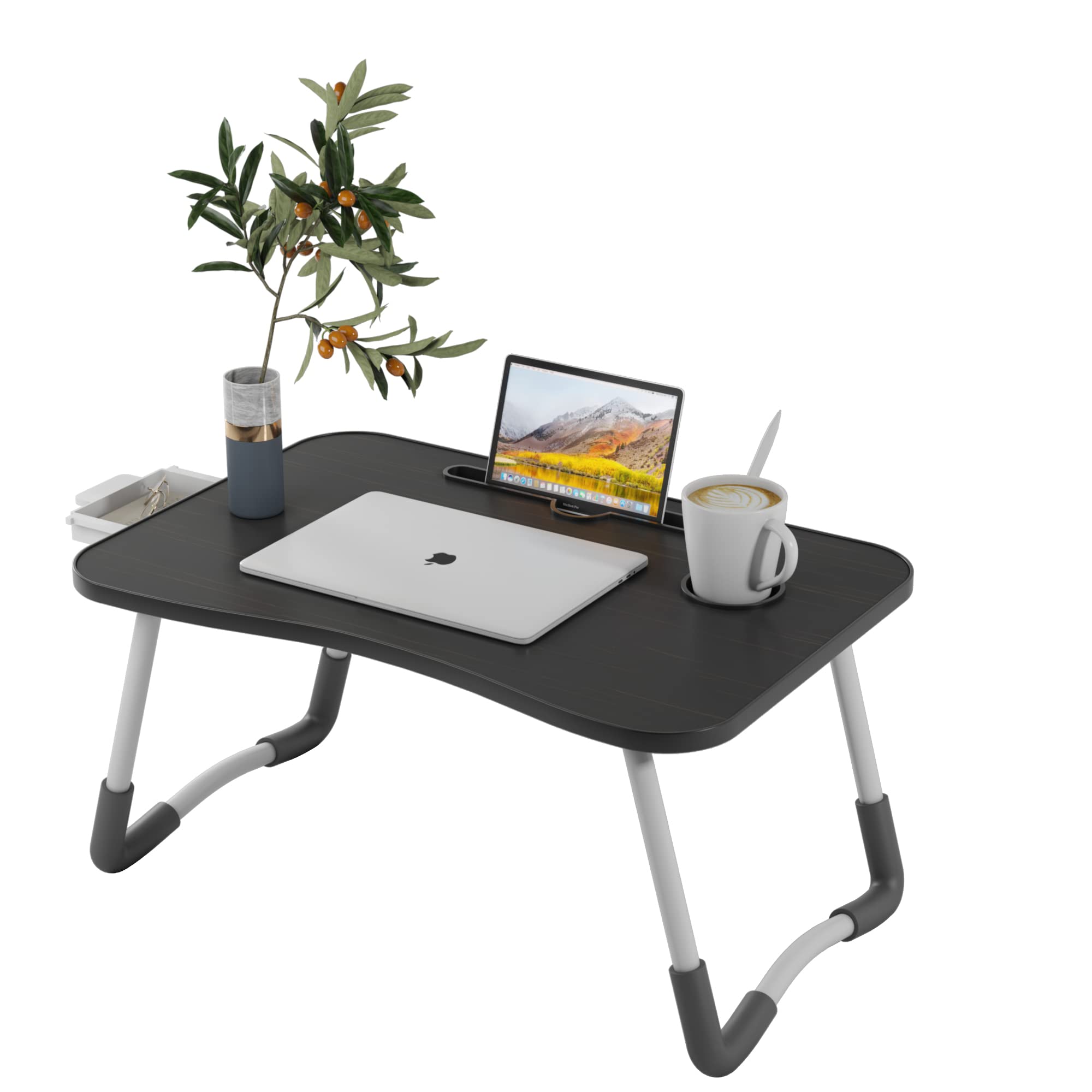 Laptop Bed Table Desk, Lap Desk for Adults, Bed Desk for Laptop and Writing, Laptop Bed Table Tray for Eating and Laptop, Laptop Stand for Bed Couch, Black