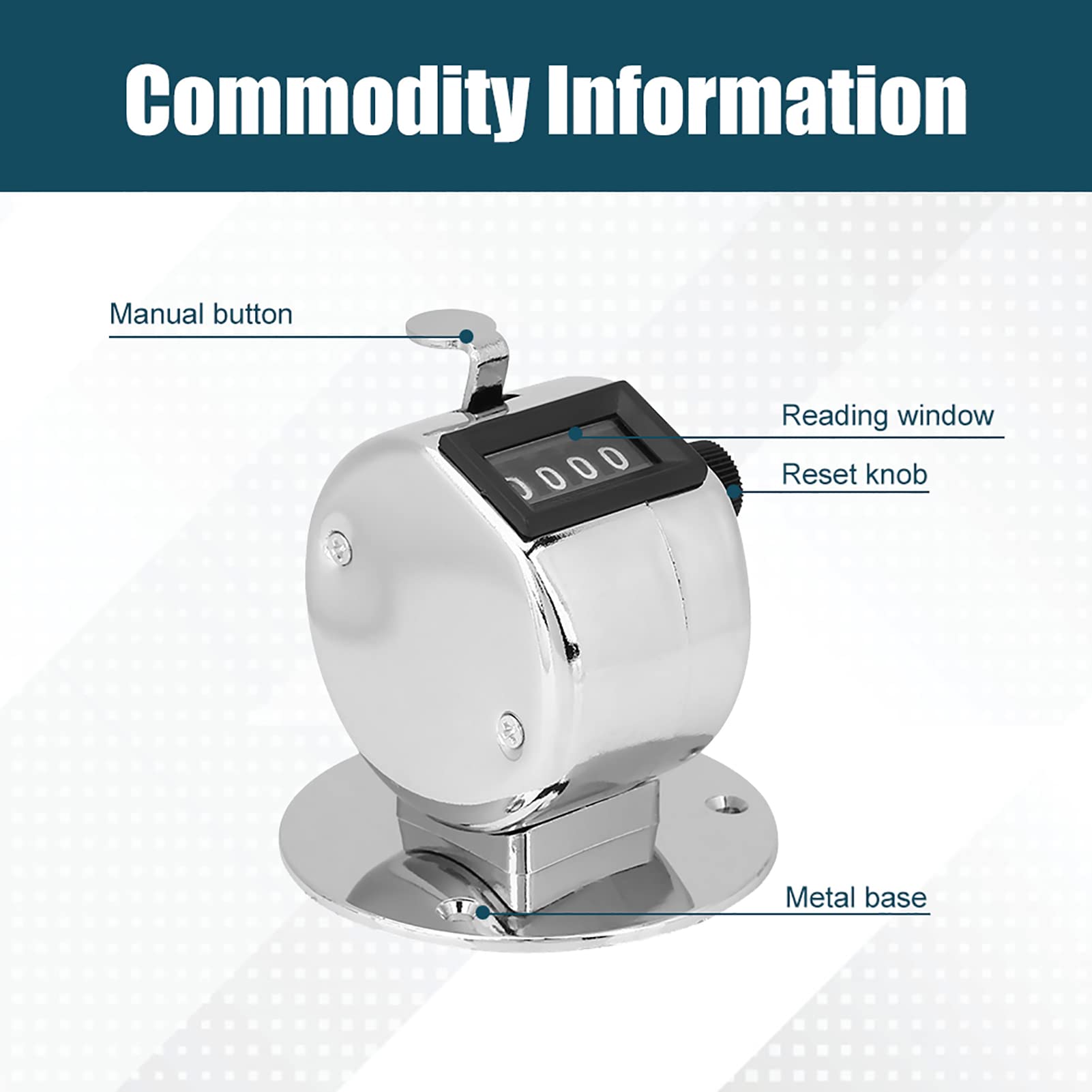 AYNEFY Mechanical Counters with Push Button Tally Counter, Mini Tally for Push Button,Mini Metal 4 Digit Number Handheld Hand Tally Counter for Sports Games Golf Lap Counters