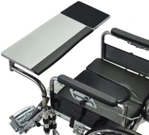 wheelchair lap tray table accessories with cup holder, medical portable universal wheelchair trays desk for manual powered or electric wheelchairs