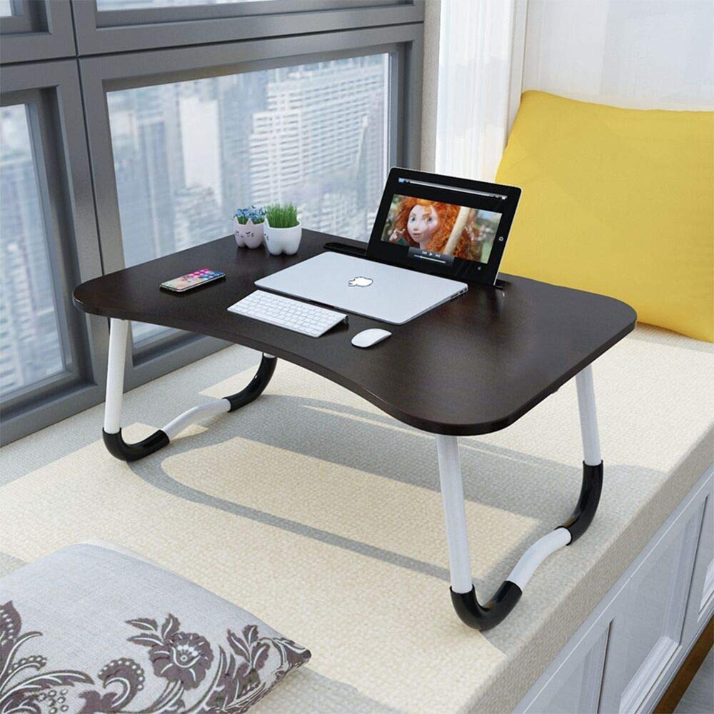 Widousy Laptop Bed Table, Breakfast Tray with Foldable legs, Portable Lap Standing Desk, Notebook Stand Reading Holder for Couch Sofa Floor Kids - Standard Size