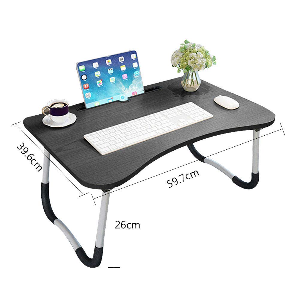 Widousy Laptop Bed Table, Breakfast Tray with Foldable legs, Portable Lap Standing Desk, Notebook Stand Reading Holder for Couch Sofa Floor Kids - Standard Size