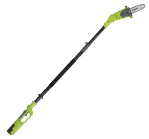 sun joe ion8ps2-lt 8-inch amp 40v cordless multi-angle pole chain saw, kit (w/2.5-ah battery + quick charger)